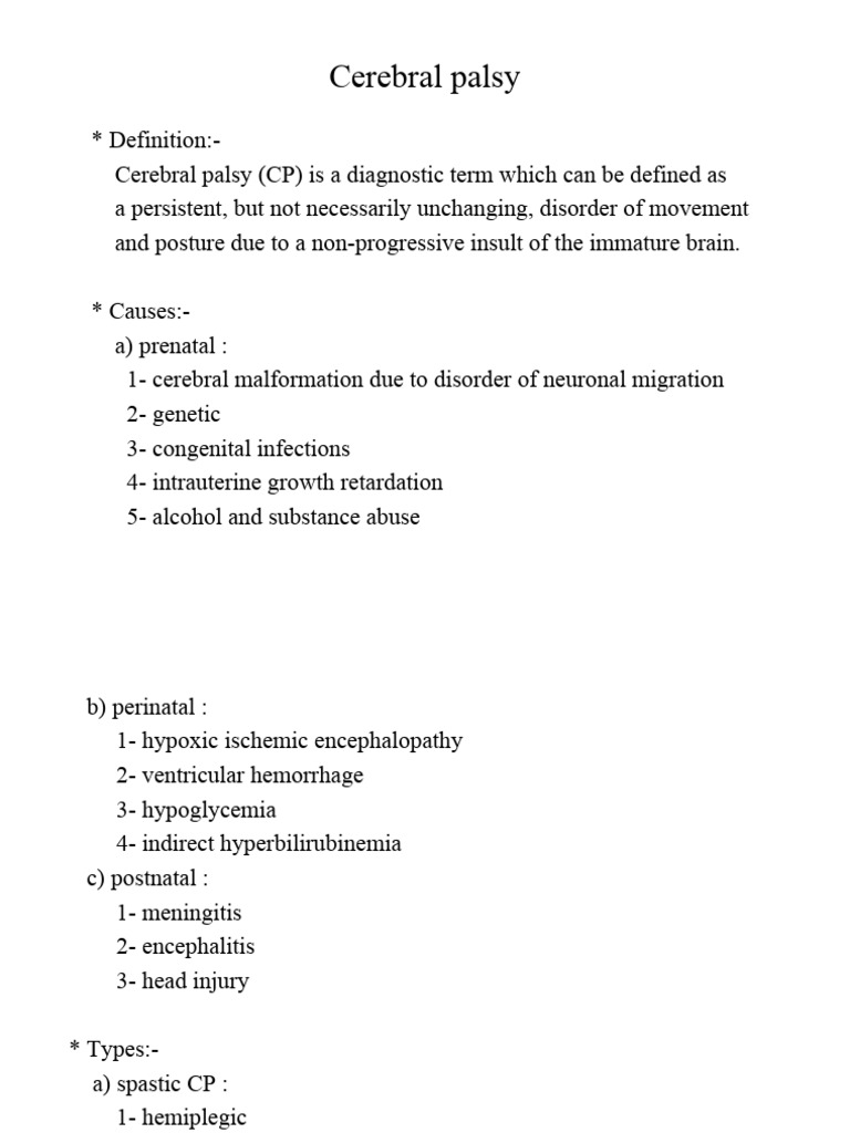Cerebral Palsy | PDF | Cerebral Palsy | Diseases And Disorders