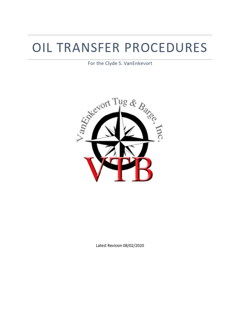 CSV Oil Transfer Procedures 2.0 | PDF | Oil Spill | Valve