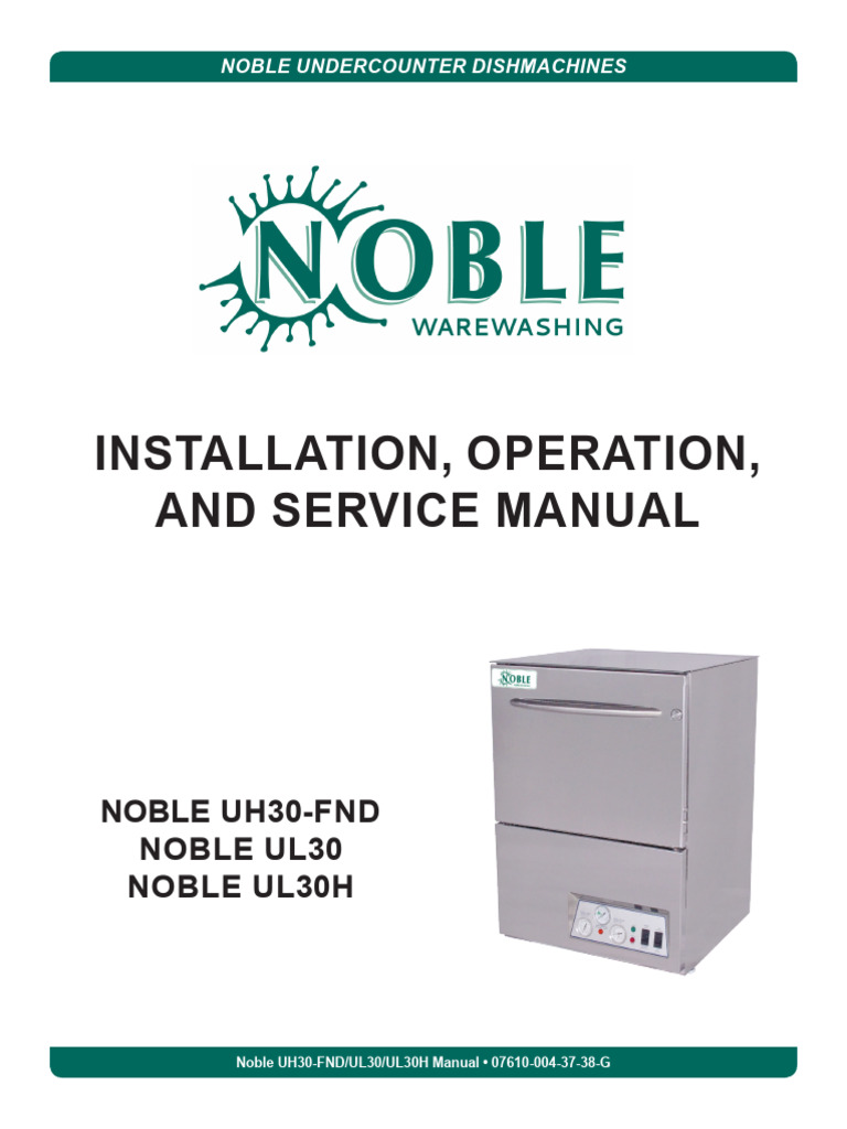 CSV - Dishwasher WareForce UL-30 | PDF | Water Heating | Valve