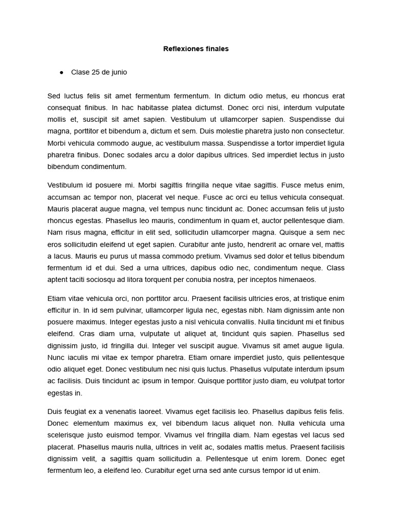 Reflexiones Finales | PDF