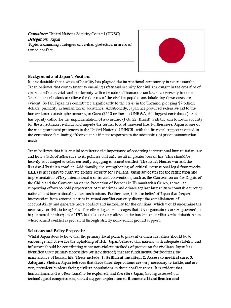 Japan Position Paper | Download Free PDF | Humanitarian Aid ...