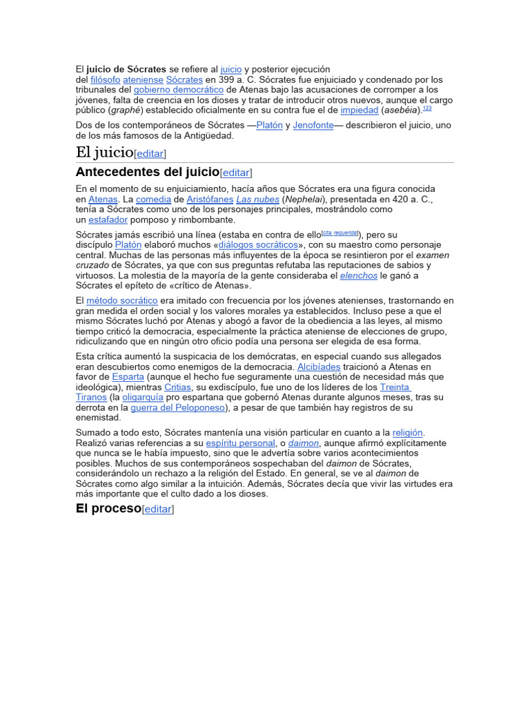 Juicio A Socrates | PDF | Sócrates | Antiguedad clasica
