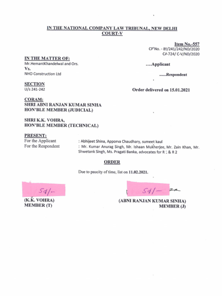 NHO Construction Ltd. 15.01.2021 | PDF