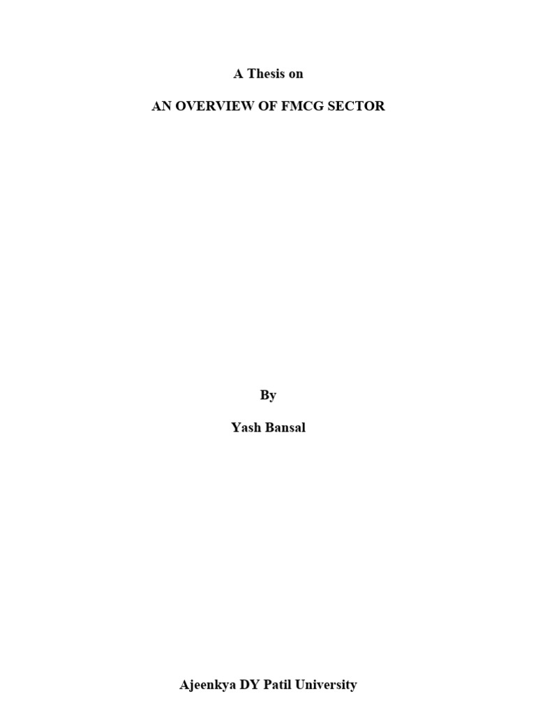 An Overview of FMCG Sector | PDF | Consumer Behaviour | Behavior