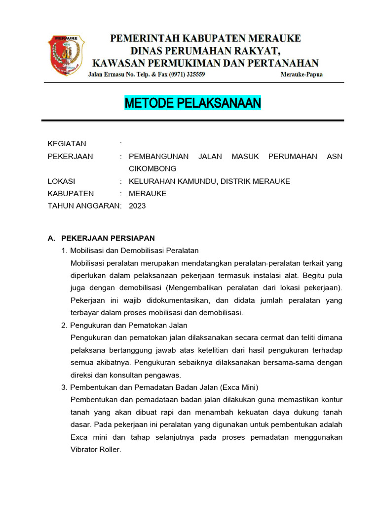 4.2 METODE PELAKSANAAN Gang Rusus | PDF