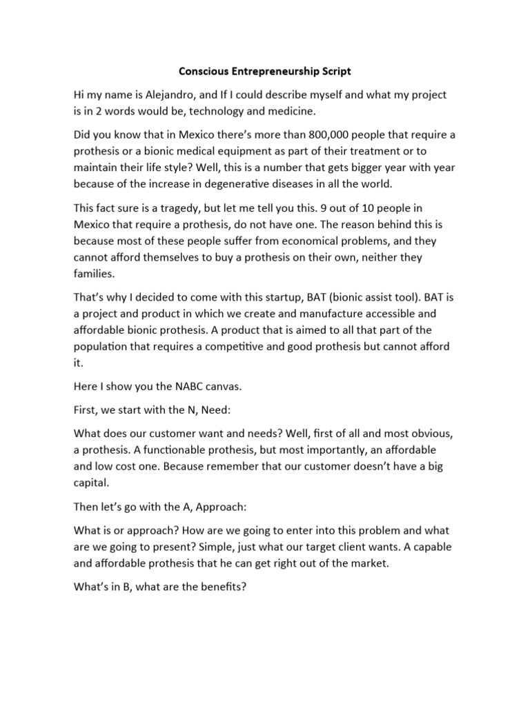 Conscious Entrepreneurship Script | PDF | Social Programs | Medicine