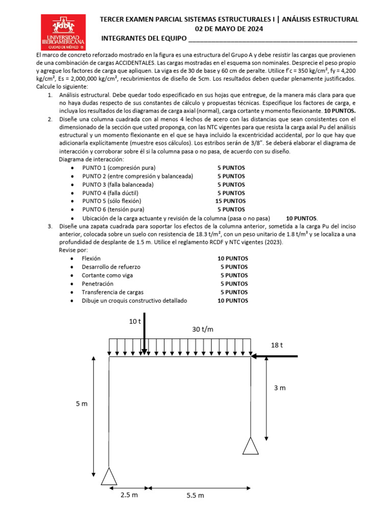 Examen3 Sistemas Estructurales - 5 | PDF | Viga (Estructura) | Concreto reforzado