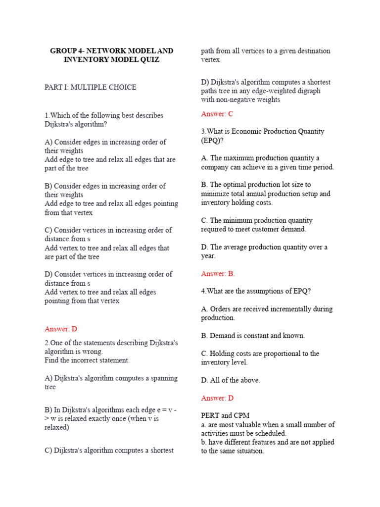 Group4-Quiz ManScie | Download Free PDF | Discrete Mathematics | Algorithms