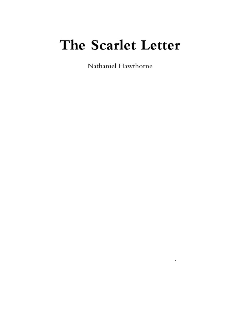 The Scarlet Letter (Inglés) Autor Nathaniel Hawthorne | PDF | The ...