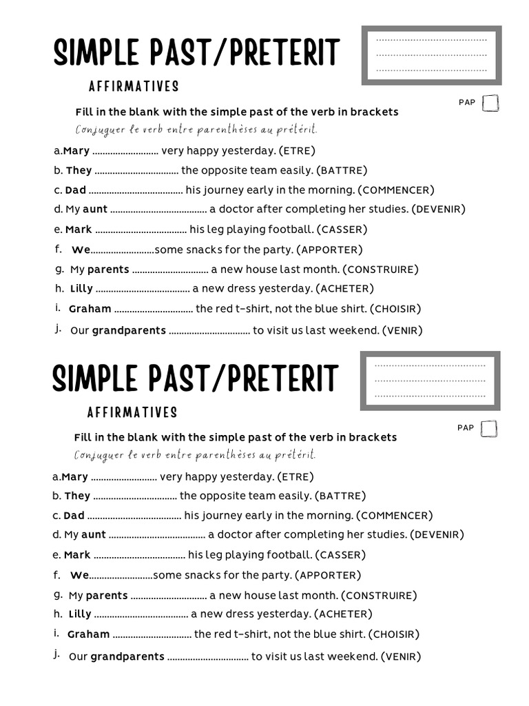 Test On Simple Past | Download Free PDF | Syntax | Language Mechanics