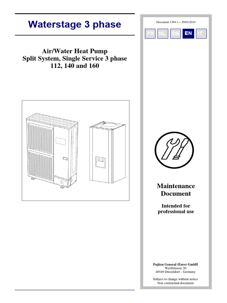 Fujitsu Toplotna Pumpa Wsyk160dc9 Woyk112lct Service Manual | PDF | Heat Pump | Pump