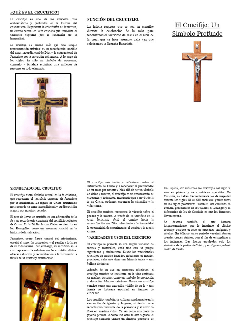 Triptico CRUCIFIJO | Descargar gratis PDF | Salvación | Jesús