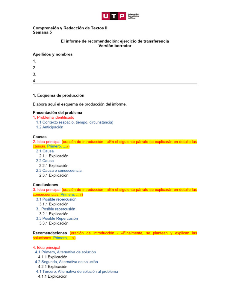 Formato Tarea Semana 5 - Informe de Recomendación - Ejercicio de Transferencia - Borrador ...