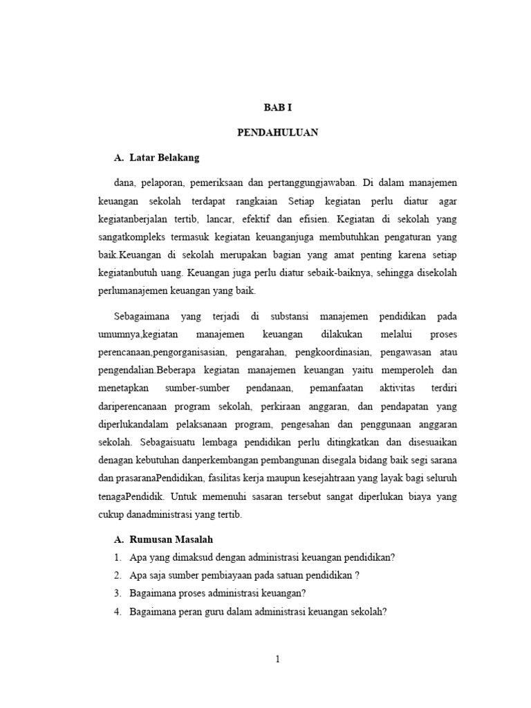 MAKALAH Administrasi Keuangan Dalam Pend | PDF