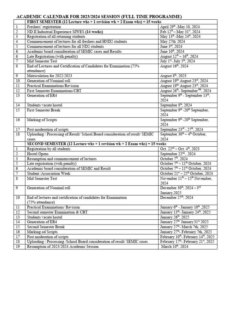 2023-24 Academic Calendar Overview | PDF | Academic Term