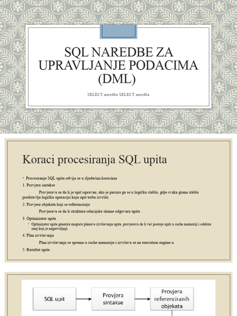 SQL Naredbe Za Upravljanje Podacima | PDF