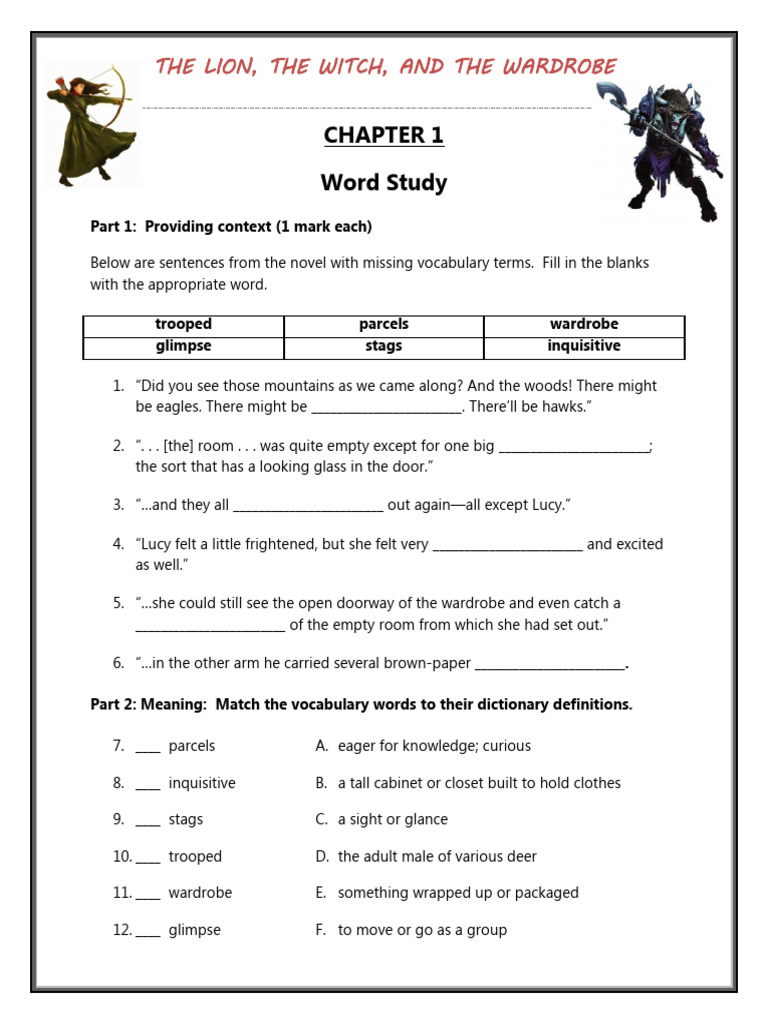 The Lion The Witch and The Wardrobe Shared Reading Booklet | PDF | The ...