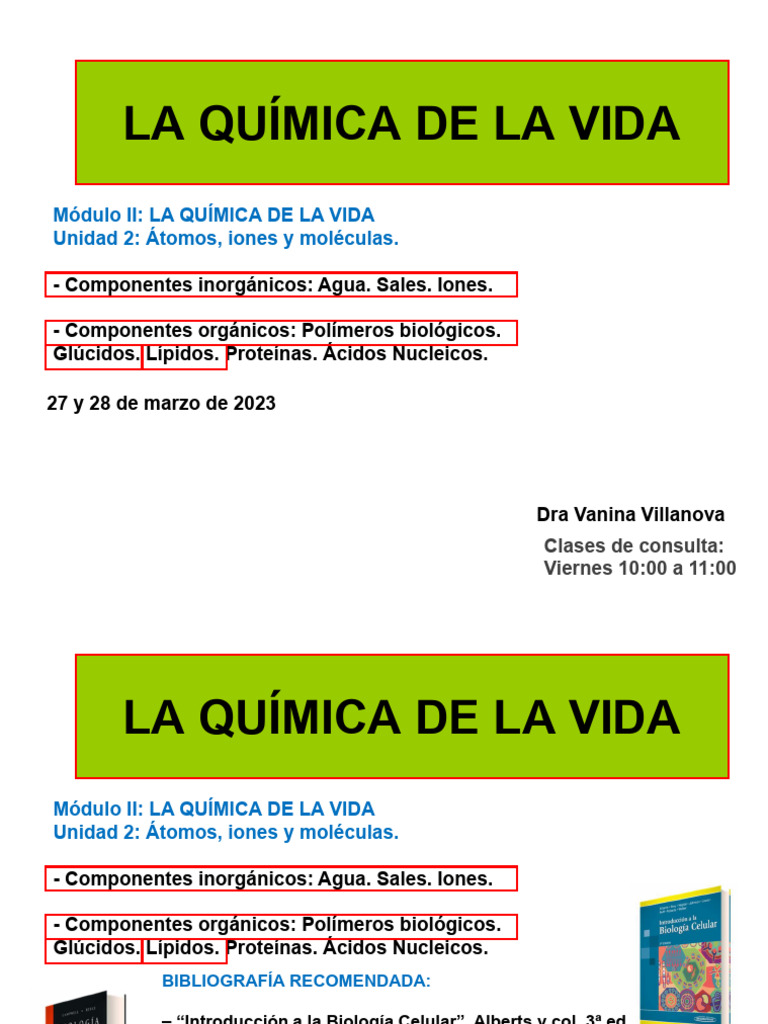 clase 03-La química de la vida | PDF | Química | Organismos