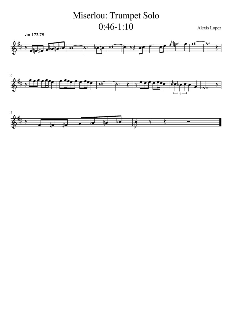 Miserlou Trumpet Solo 046-110 | PDF