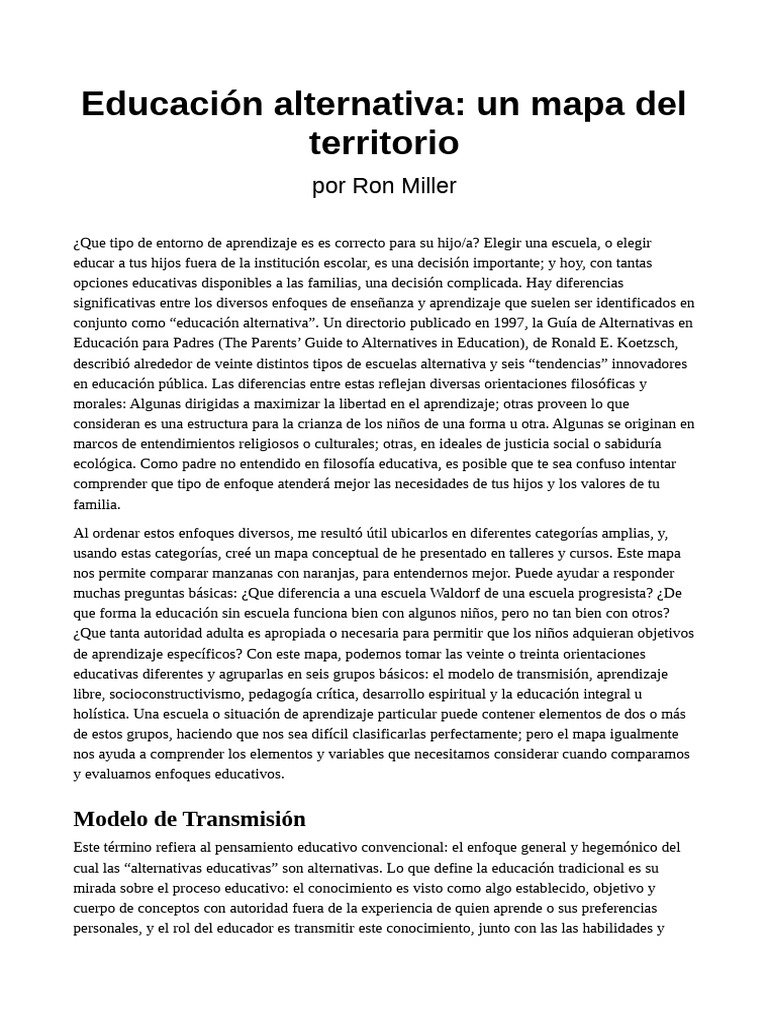 Un Mapa Del Territorio Ron Miller 1 | Descargar gratis PDF ...