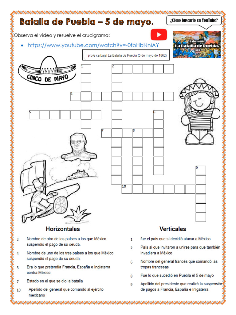 Actividades Batalla de Puebla (5 de Mayo) - Profe Carbajal | Descargar ...