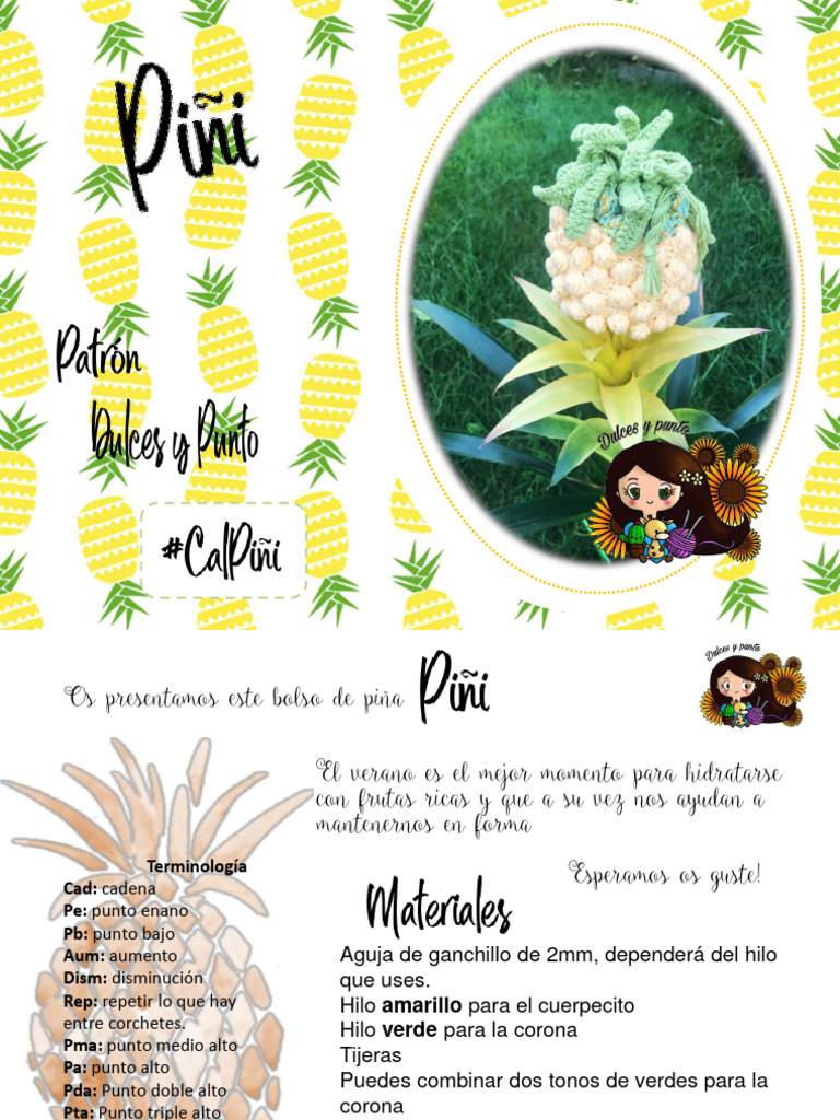 Bolso Piña Crochet: Guía Paso a Paso | PDF | Cocina, comidas y vino ...