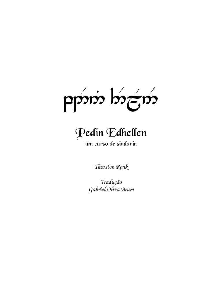 Curso de Sindarin | PDF | Assunto (gramática) | Tipologia linguística