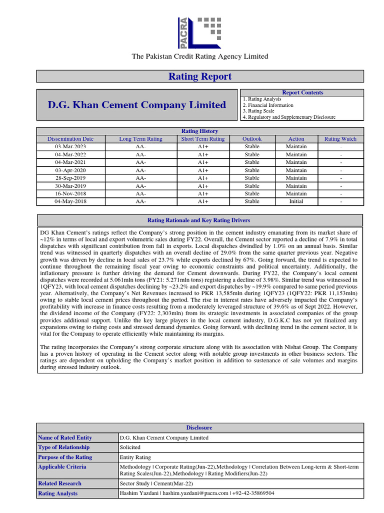 PACRA Rating Report Sample | PDF | Credit Rating | Working Capital