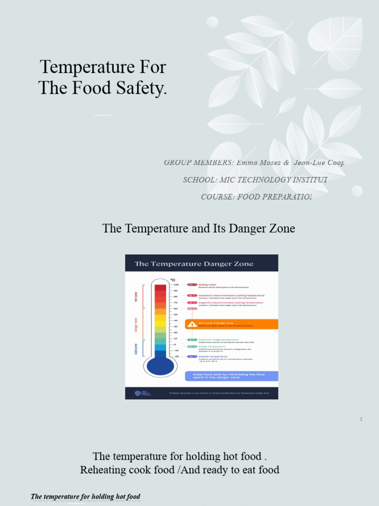 Temperature For The Food Safety-3 | PDF | Fires | Refrigerator
