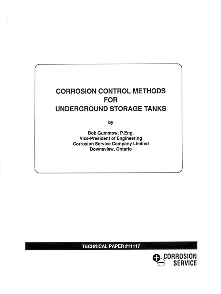 Corrosion Control Methods For Underground Storage Tanks | PDF