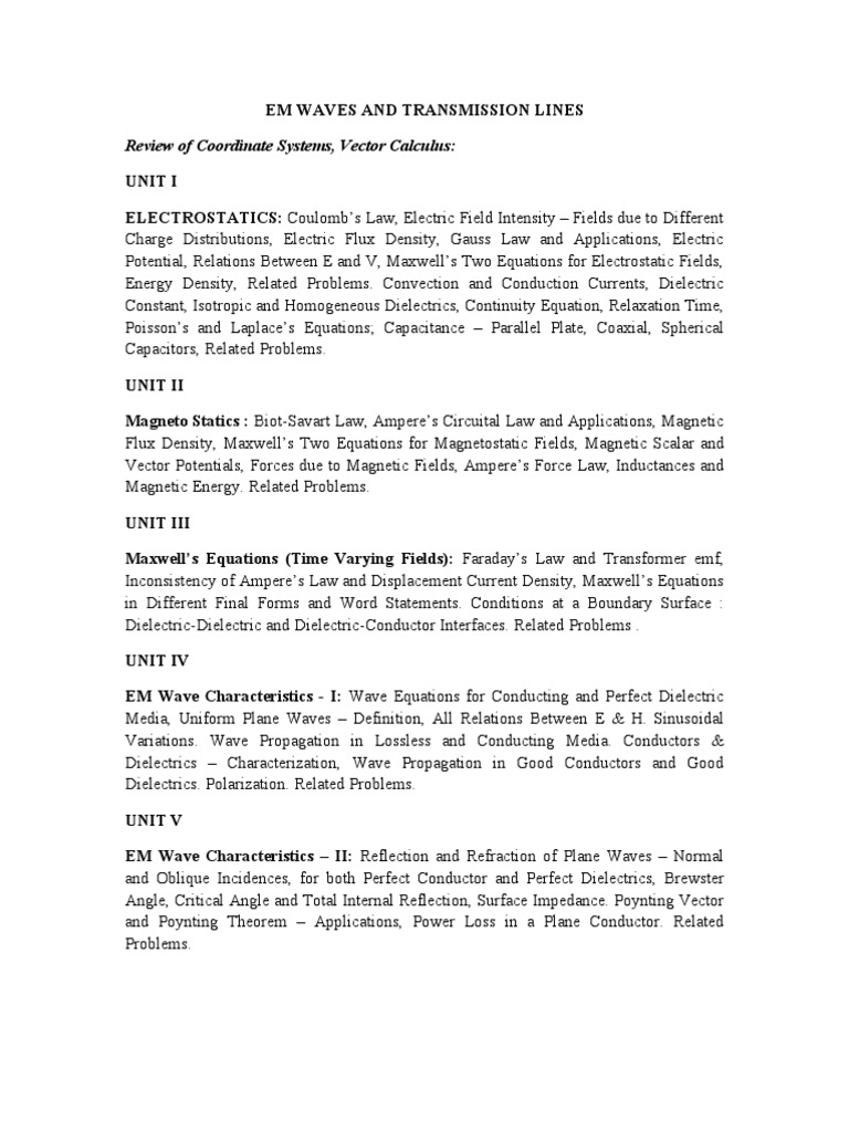 EMWTL | PDF | Transmission Line | Waves