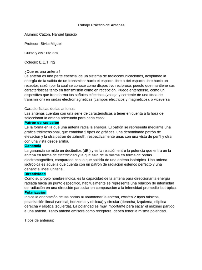 T.P Sibila Antenas | PDF | Antena (Radio) | Radio