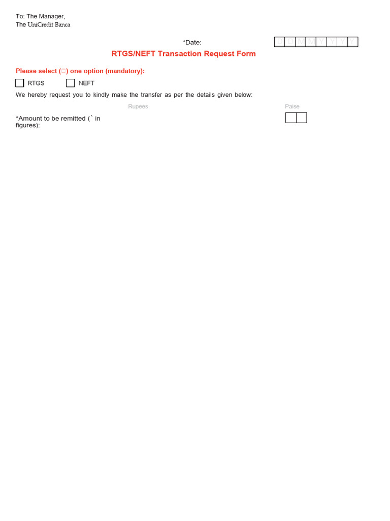 HSBC Rtgs Form | PDF