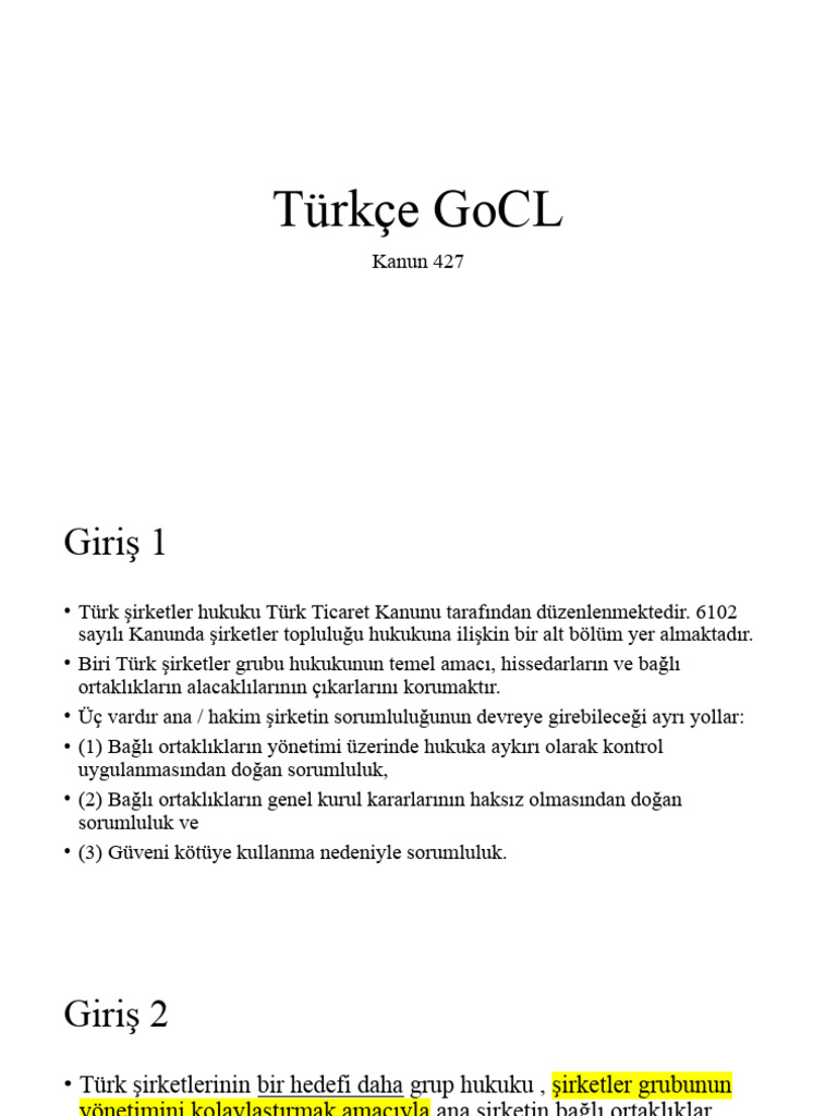 Law 427 Turkish GoCL - 1 Kopyası | PDF