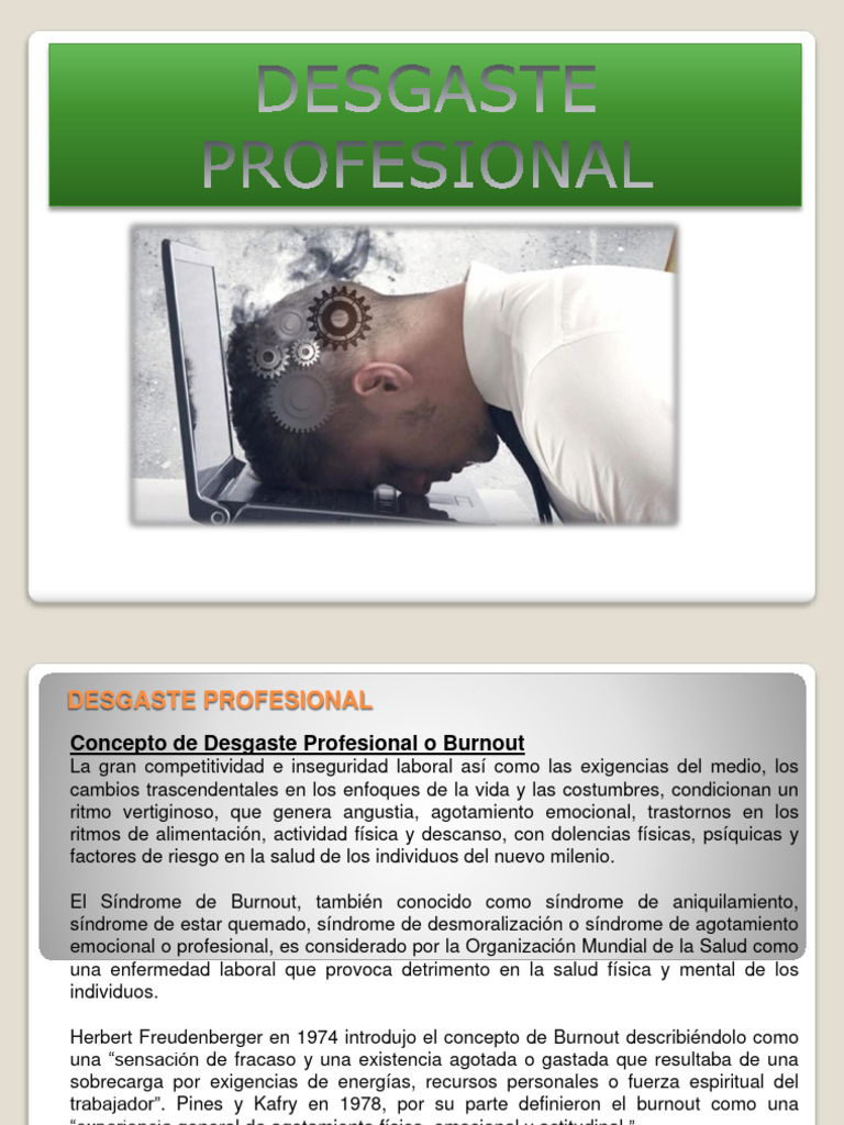 Desgaste Profesional | PDF | Burnout ocupacional | Conceptos psicologicos