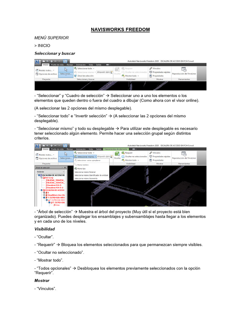 Guía de Uso de Navisworks Freedom | PDF | Tecnología