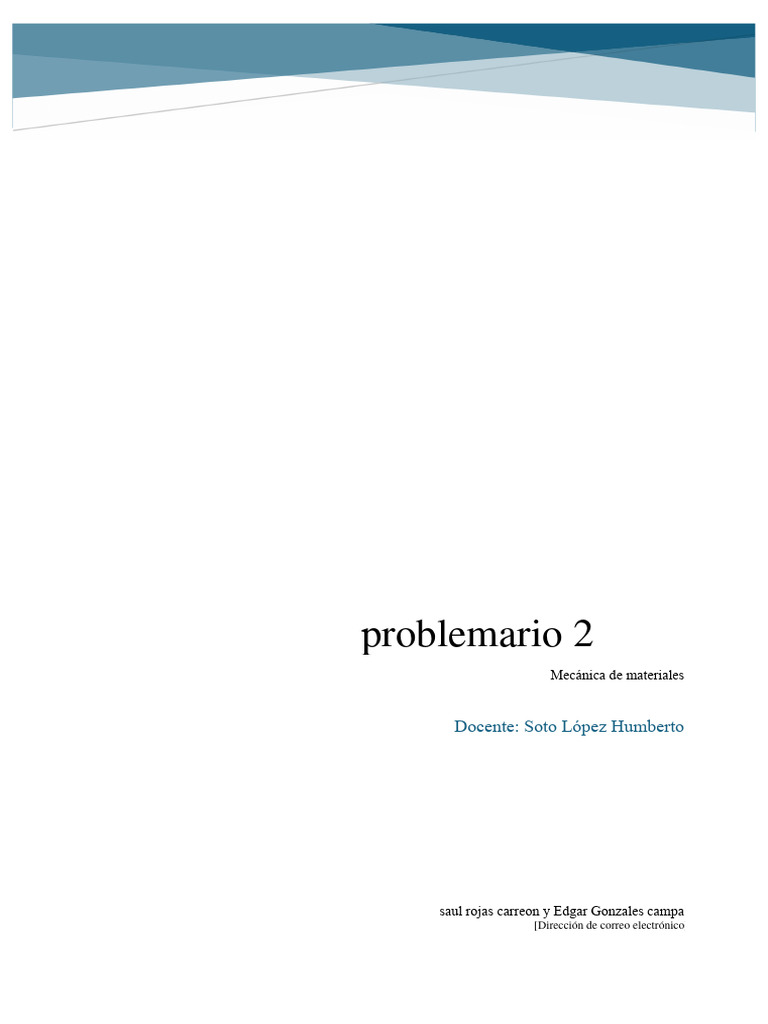 Mecanica Problemario 2 | PDF | Elasticidad (Física) | Ingeniería mecánica