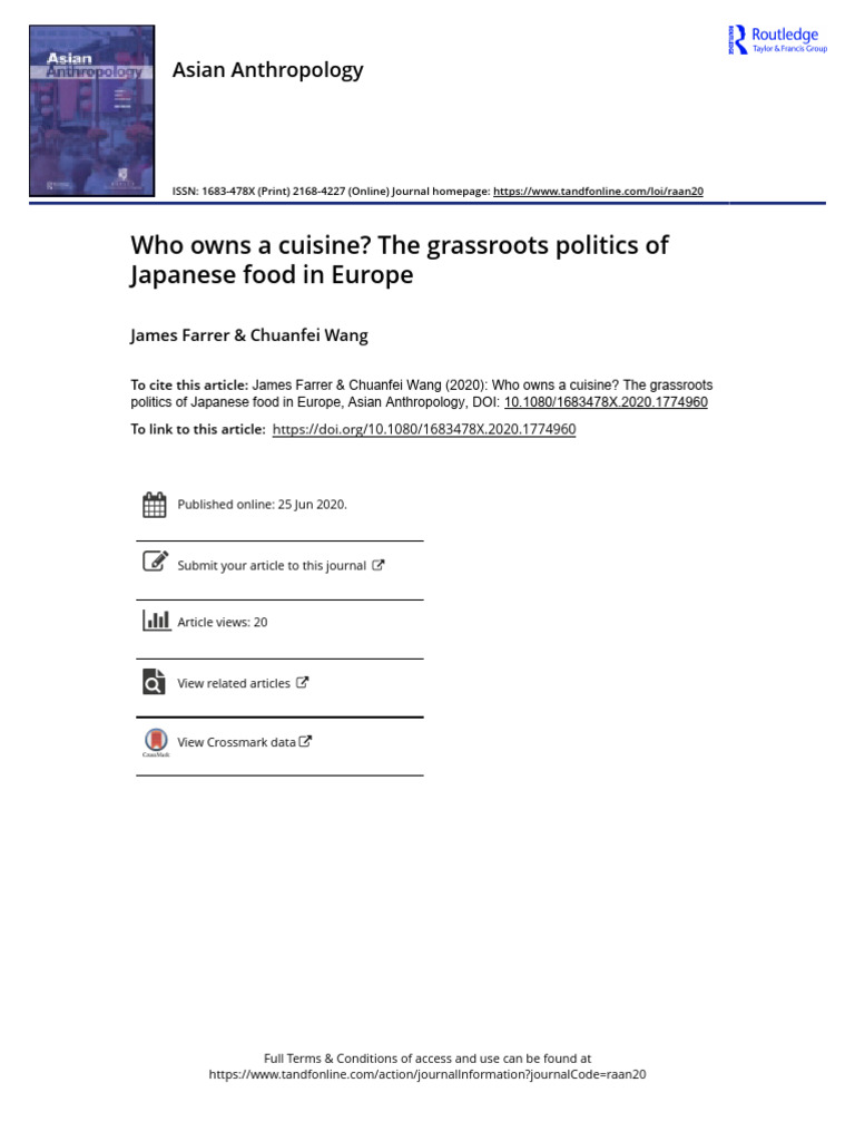 Who Owns A Cuisine The Grassroots Politi | PDF | Japanese Cuisine ...