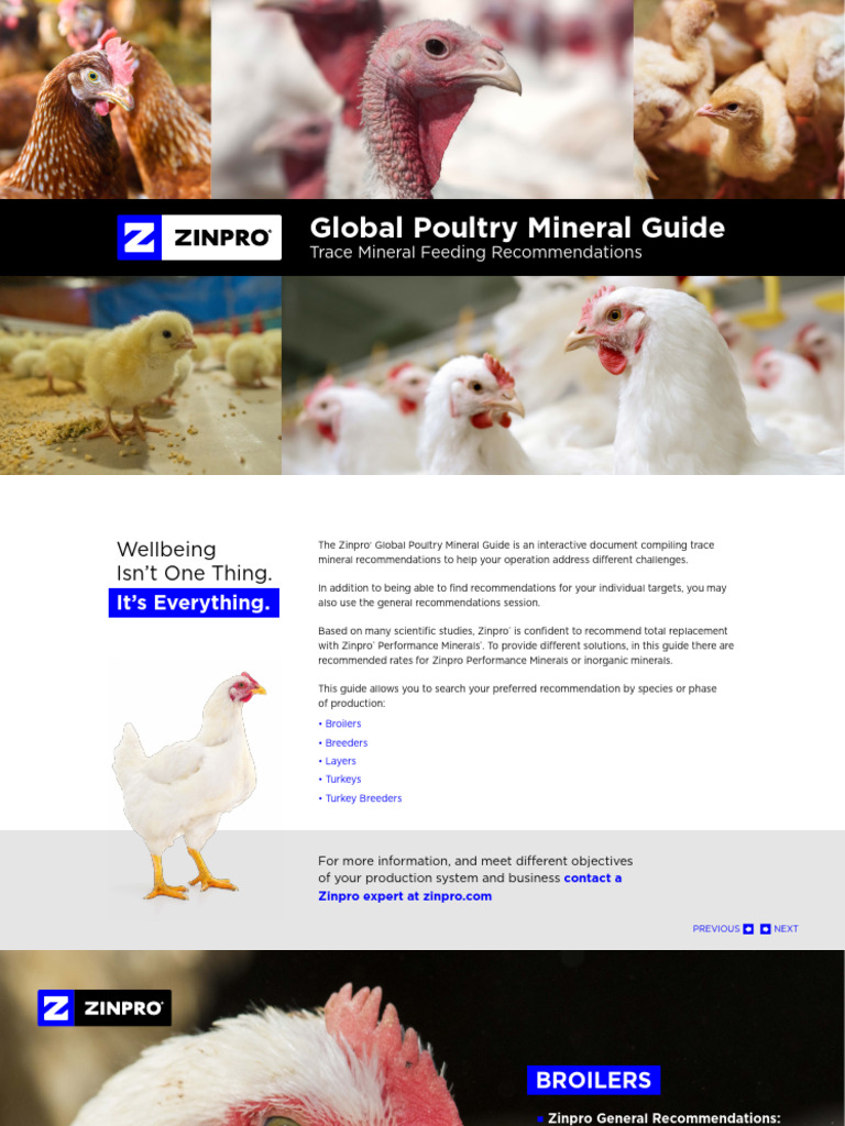 Poultry Mineral Guide Jan2024 ZinPro | PDF | Selenium | Broiler