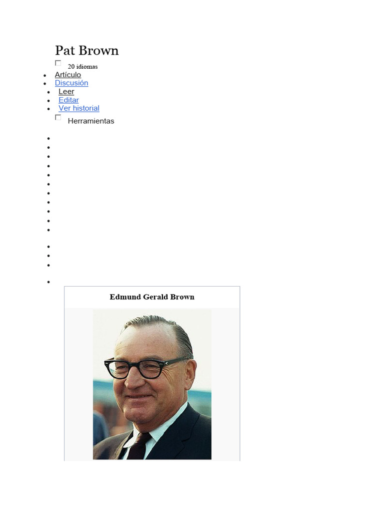 Gobernador Pat Brown: Legado en California | PDF | Ronald Reagan | Pena ...