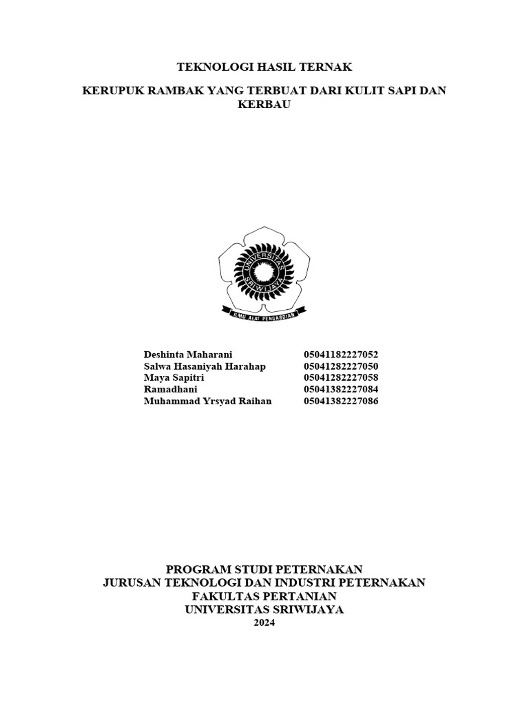 Hasil Olahan Ternak Kel 4 - THT-2 | PDF