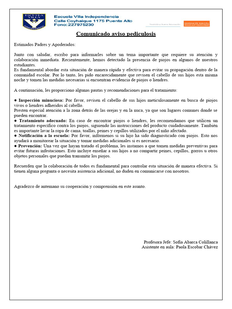 Comunicación Apoderados 3 | PDF