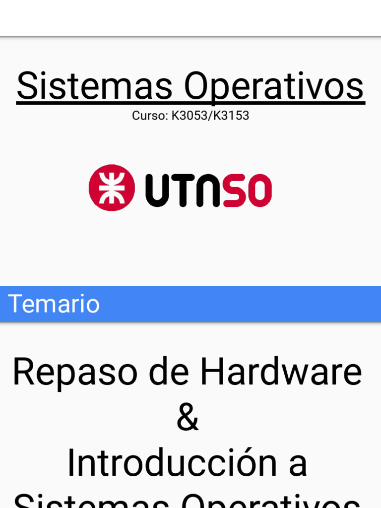 Curso de Sistemas Operativos K3053/K3153 | PDF | Sistema operativo | Programación