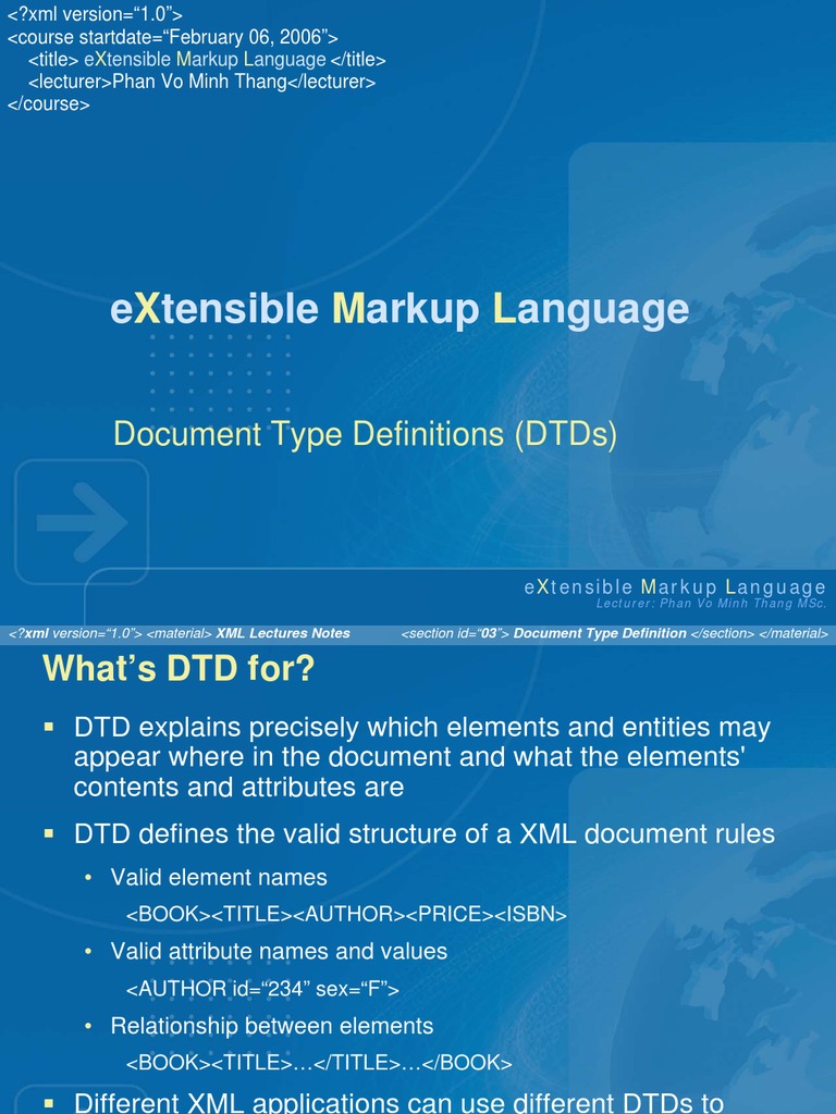 03 - XML - DTD | Download Free PDF | Xml | World Wide Web Consortium