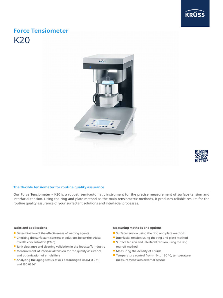 Kruss Bro k20 En | PDF | Surface Tension | Surfactant