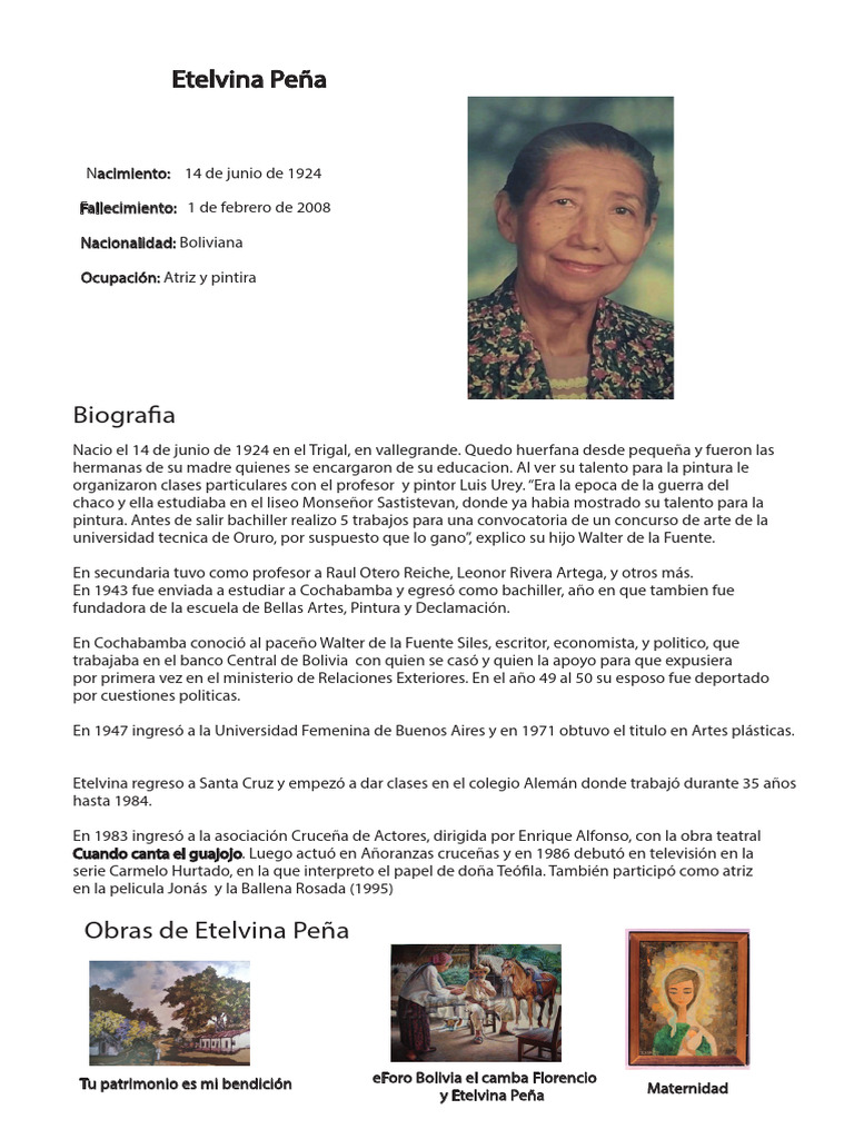 Biografia Etelvina Peña | PDF