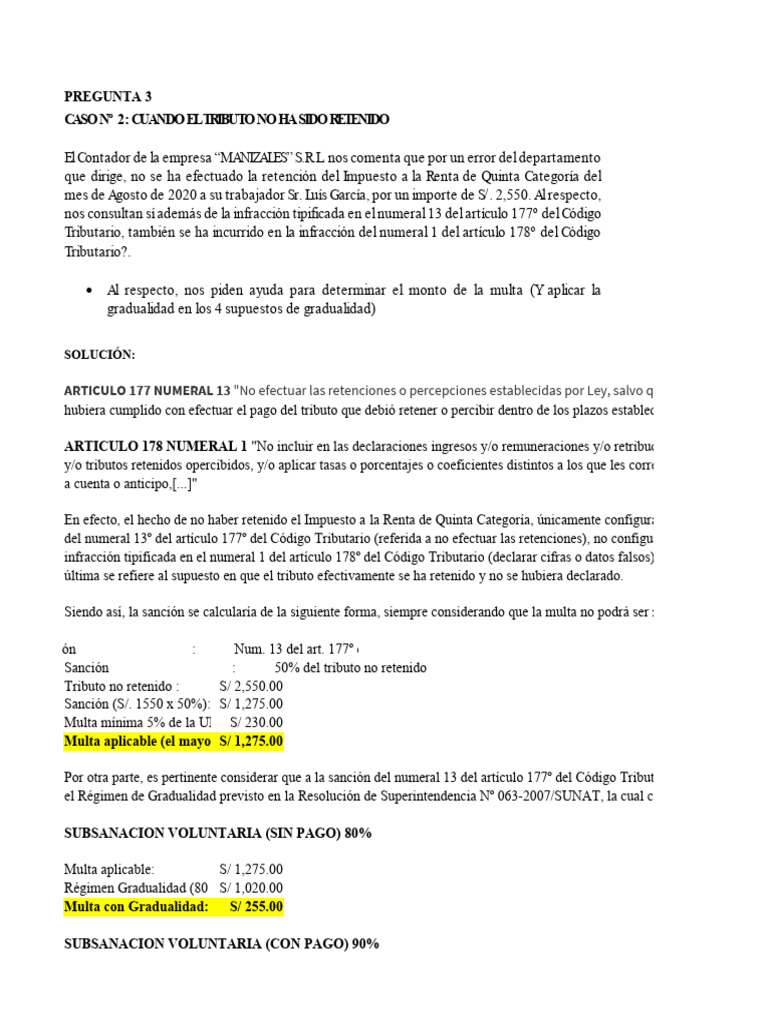 Pregunta 3 Caso 2 | PDF | Multa (pena) | Impuestos