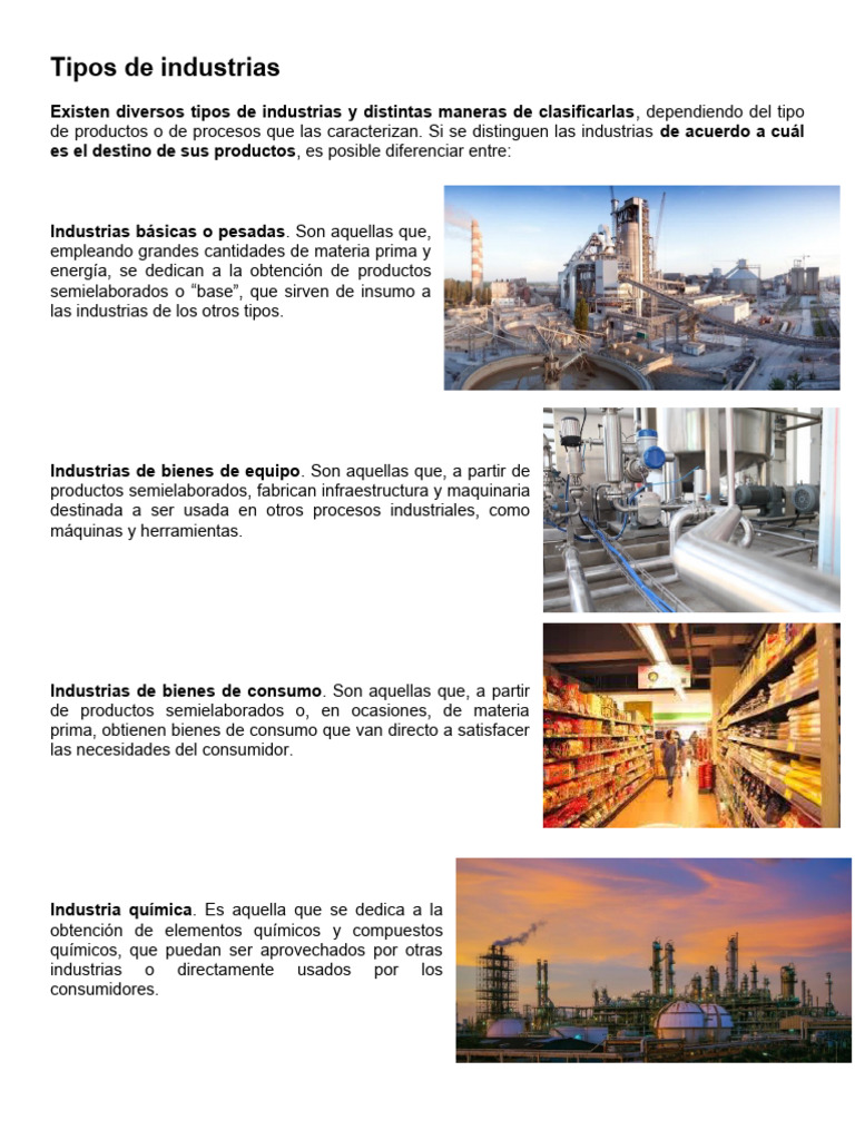 Tipos de industrias | PDF | Pequeñas y medianas empresas | Economias