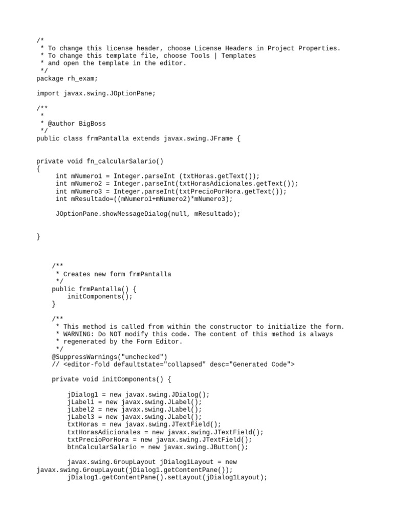 Salary Calculator Java GUI Application | PDF | Software Engineering ...