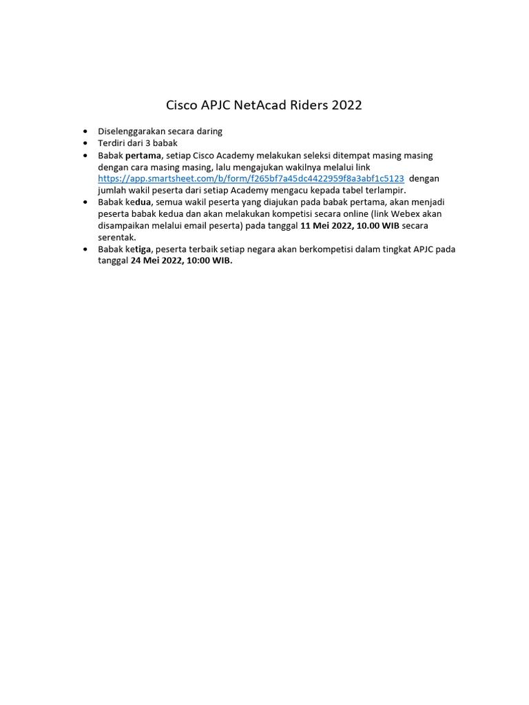 Kompetisi Cisco APJC NetAcad 2022 | PDF